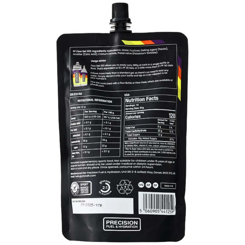 Precision PF 300 Flow Gel Pouch | 510g | The Run Hub